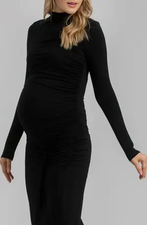 PIETRO BRUNELLI Ruched Mock Neck T-shirt