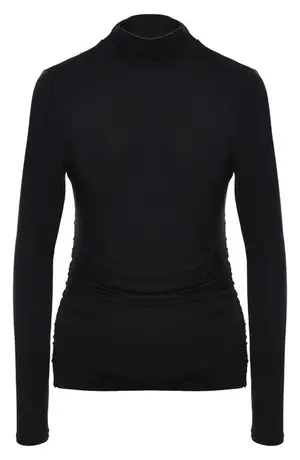PIETRO BRUNELLI Ruched Mock Neck T-shirt