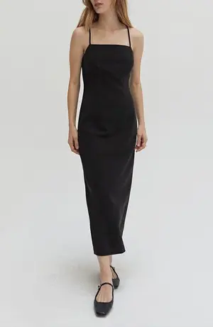 CRESCENT Crisscross Back Midi Dress