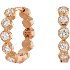 Sethi Couture Diamond Hoop Earrings - Rose Gold