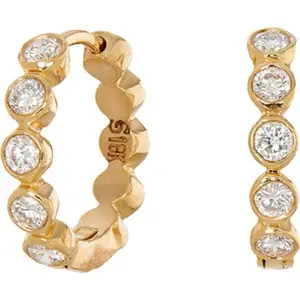 Sethi Couture Diamond Hoop Earrings - Yellow Gold