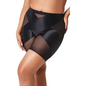 Spanx Spanxshape™ Satin-x™ Mid Thigh Shorts - Very Black
