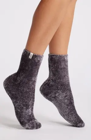 UGG Leda Chenille Crew Socks Charcoal