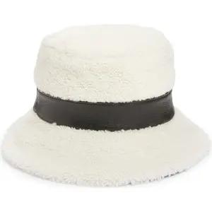 GIGI BURRIS MILLINERY Molly Shearling Bucket Hat - Ivory
