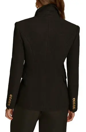 Donna Karan New York Double-breasted Wool-blend Blazer - Black