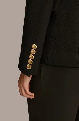 Donna Karan New York Double-breasted Wool-blend Blazer - Black