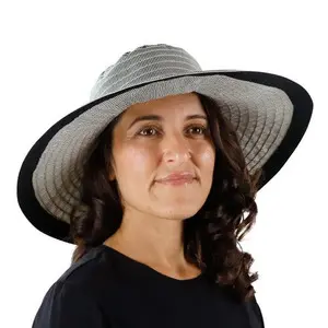 UV SKINZ Pacifica Wide Brim Hat - Black