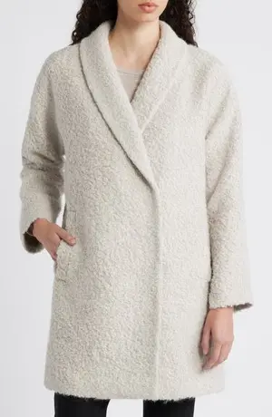 Eileen Fisher Shawl Collar Alpaca Blend Coat