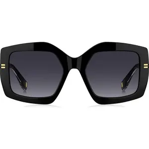 Marc Jacobs 53mm Gradient Rectangular Sunglasses - Black Crystal/ Dark Grey Sf