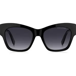 Marc Jacobs 54mm Gradient Rectangular Sunglasses - Black/ Dark Grey
