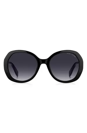 Marc Jacobs 55mm Gradient Oval Sunglasses - Black/ Dark Grey