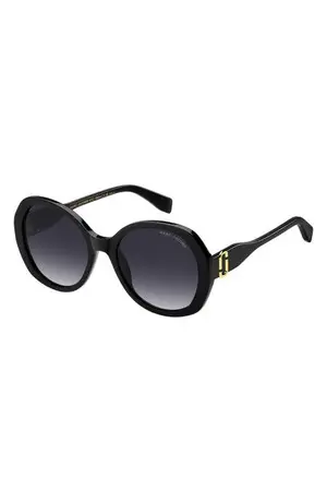Marc Jacobs 55mm Gradient Oval Sunglasses - Black/ Dark Grey