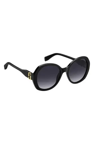 Marc Jacobs 55mm Gradient Oval Sunglasses - Black/ Dark Grey