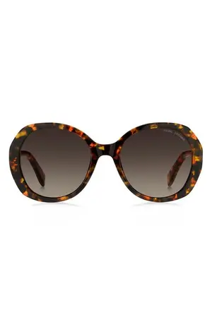 Marc Jacobs Marc Jacobs 55mm Gradient Oval Sunglasses Red Havana/ Brown