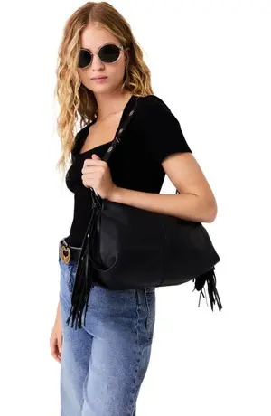 Maje Smooth Leather Miss M Bag - Black