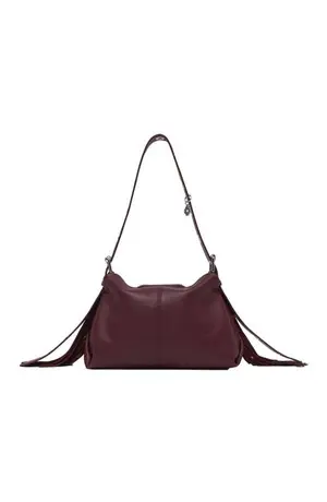 Maje Smooth Leather Miss M Bag - Wine Lees