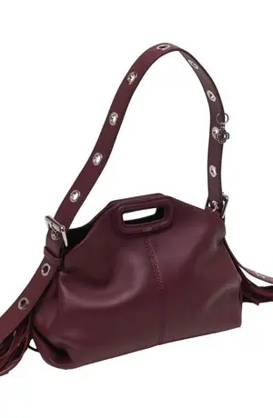 Maje Smooth Leather Miss M Bag - Wine Lees