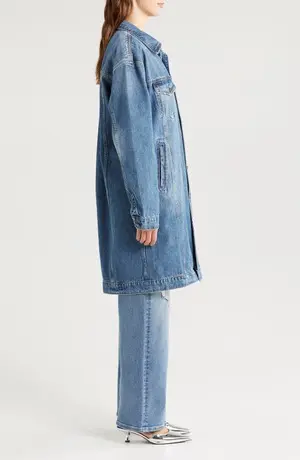 HIDDEN JEANS Full Length Denim Trucker Jacket