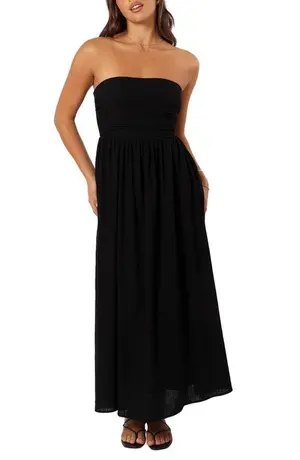 Women's Shirred Maxi Dress with Open Back