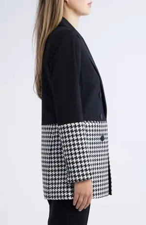 TAHARI ASL Houndstooth Colorblock Blazer
