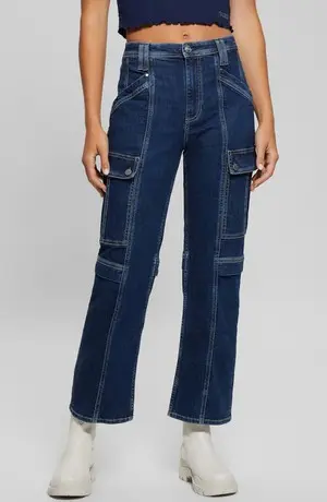Guess 80s High-waist Cropped Cargo Jeans
