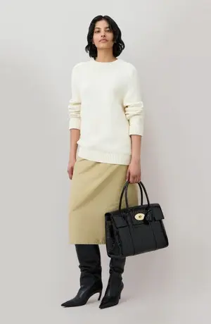 Mulberry Small Bayswater Croc Embossed Satchel