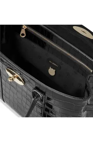 Mulberry Small Bayswater Croc Embossed Satchel