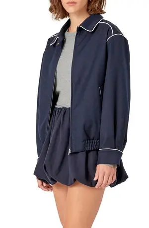 English Factory Contrast Piping Jacket
