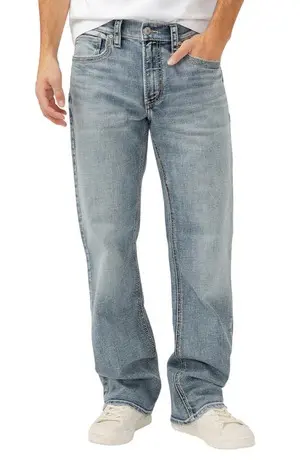 SILVER JEANS CO. Zac Relaxed Straight Leg Jeans - Indigo