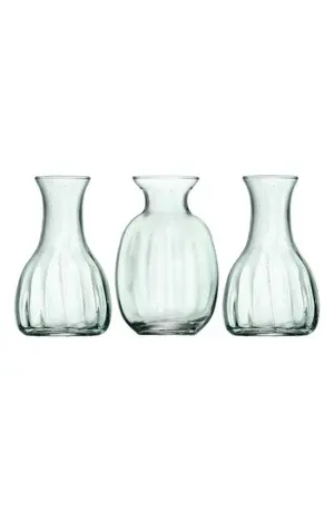 LSA Set Of 3 Glass Vases - Clear