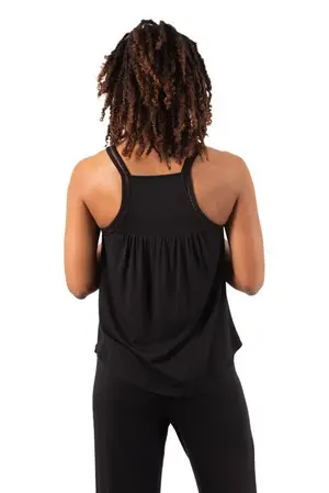 JJWINKS Wine Down Built-in Shelf Racerback Tank - Black