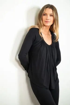 JJWINKS Full Moon Long Sleeve Lounge Top Black