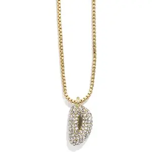 Baublebar BaubleBar Mini Pavé Bubble Initial Necklace Gold D