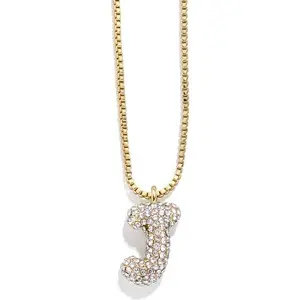 Baublebar Mini Pavé Bubble Initial Necklace - Gold J