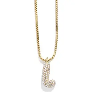 Baublebar Mini Pavé Bubble Initial Necklace - Gold L