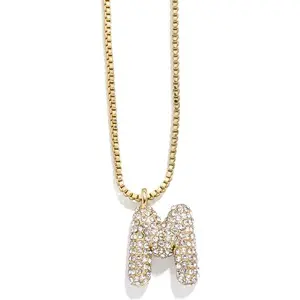 Baublebar BaubleBar Mini Pavé Bubble Initial Necklace Gold M