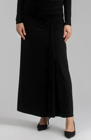PIETRO BRUNELLI Ruched Maxi Skirt - Black