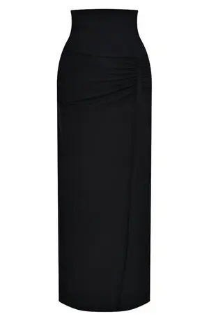 PIETRO BRUNELLI Ruched Maxi Skirt - Black