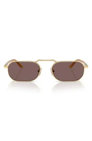 Persol Persol 57mm Polarized Rectangle Sunglasses Gold