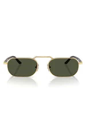 Persol Persol 57mm Polarized Rectangle Sunglasses Gold/green