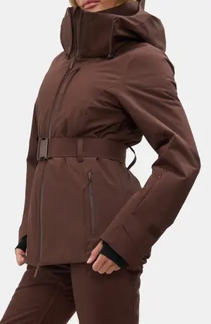 HALFDAYS Aston Belted Ski Jacket - Spiked Cocoa