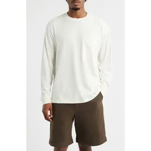 Bp. Oversize Long Sleeve Pocket T-shirt - Ivory Egret