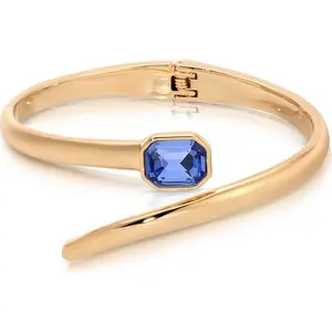 Ettika Deco Crystal Hinge Bracelet - Sapphire