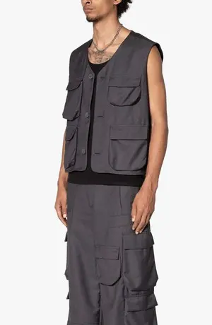Mnml Bonded Cotton Gabardine Cargo Vest
