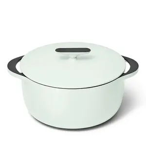 CARAWAY Enameled Cast Iron 6.5 Qt Dutch Oven With Flat Lid - Mist