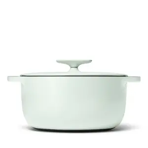 CARAWAY Enameled Cast Iron 6.5 Qt Dutch Oven With Flat Lid - Mist