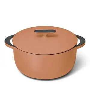 CARAWAY Enameled Cast Iron 6.5 Qt Dutch Oven With Flat Lid - Rust