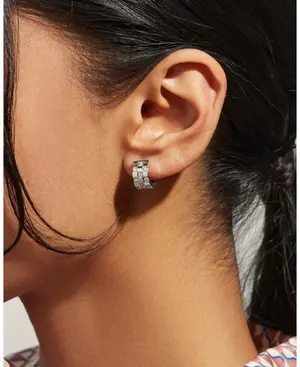 ANA LUISA Eden Small Hoop Earrings - Silver