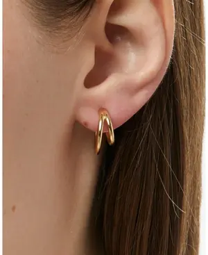 ANA LUISA Scarlett Double Hoop Earrings - Gold