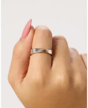 ANA LUISA Eliora Twisted Band Ring - Silver